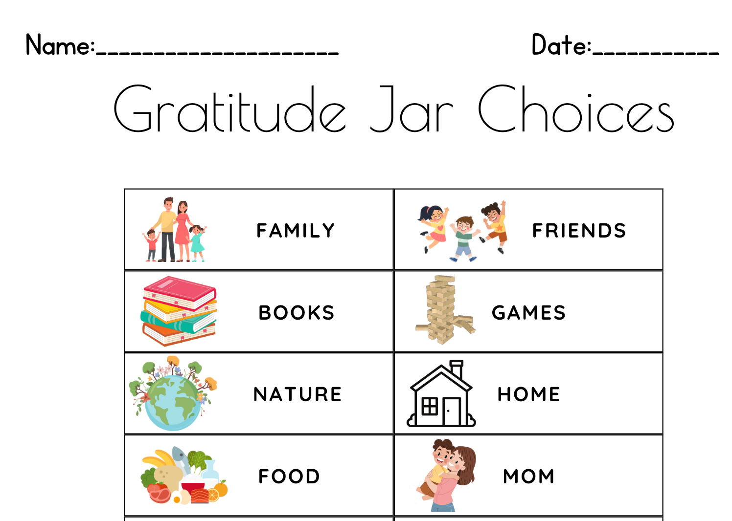 Gratitude Jar Activity Sheet | Montessori-n-Such
