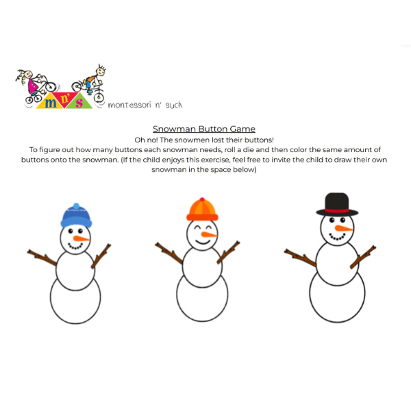 Snowman Button Game – Montessori-n-Such