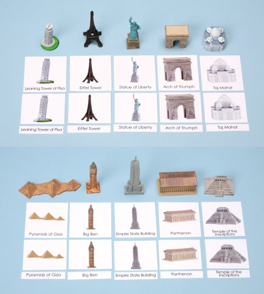 Around the World Landmarks Replicas Set 1 & Laminated 3-Part Cards ...