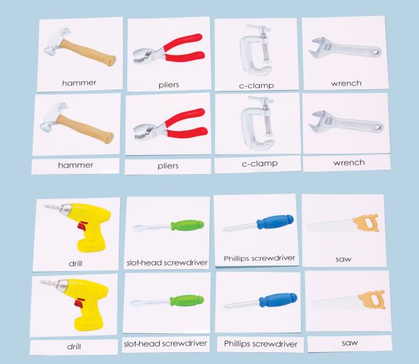 Tools 3-Part Laminated Cards Only | Montessori-n-Such