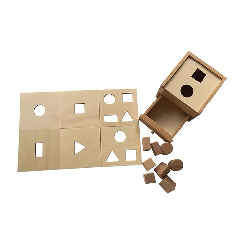 Interchangeable Shape Sorting Box with Drawer | Montessori-n-Such