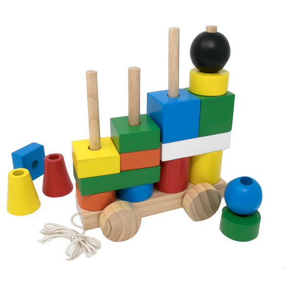 Stacking Train Blocks colored | Montessori-n-Such