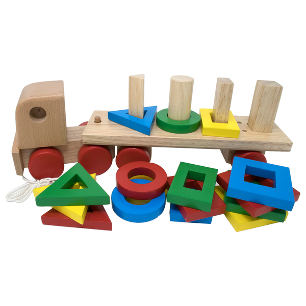 Geometric Shapes Stacking Trucks | Montessori-n-Such