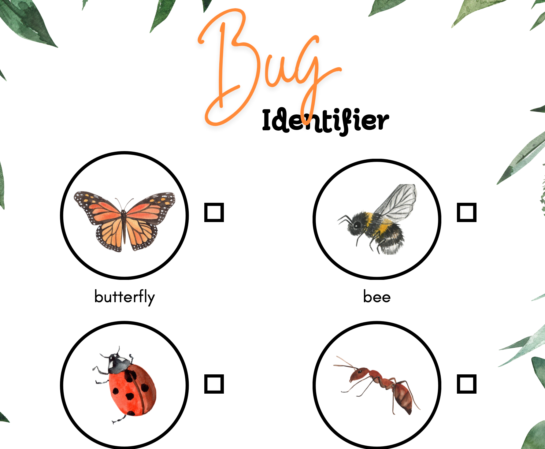 Bug Identifier Scavenger Hunt – Digital Download | Montessori-n-Such