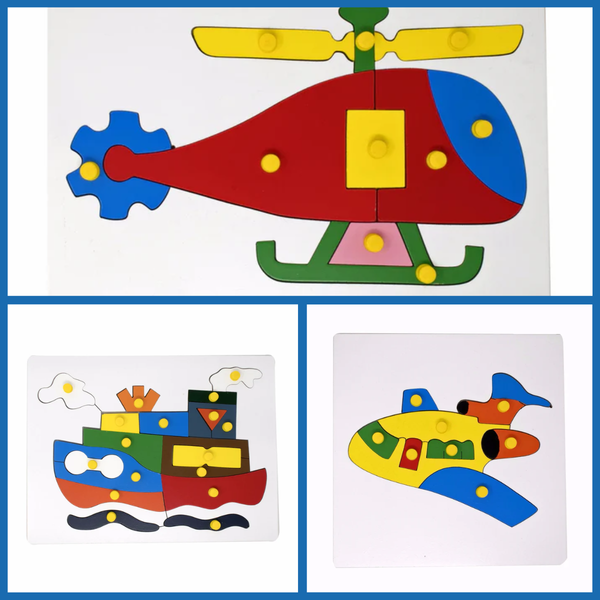 Transportation Inset Puzzles with Knobs | Montessori-n-Such