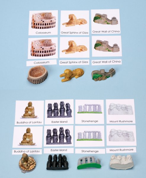Around the World Landmarks Replicas Set 2 & Laminated 3-Part Cards ...